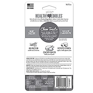 Nylabone Healthy Edibles Long-Lasting Dog Treats - Natural Dog Treats for Medium Dogs - Dog Products - Chicken Flavor, Medium/Wolf (2 Count)