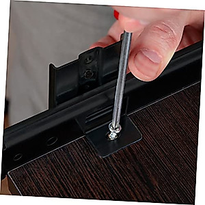 Ciieeo 2 Pairs Keyboard Rails Keyboard Rack Keyboard Stand Adjustable Keyboard Slide Keyboard Slide Out Tray Cabinet Slider Computer Sliding Keyboard Hardware Office Drawer Steel Desk