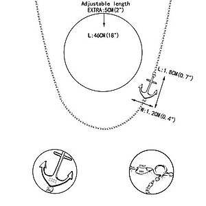 EVER FAITH Sideways Nautical Anchor Choker Necklace Hypoallergenic 925 Sterling Silver Sailor Jewelry Gift for Women