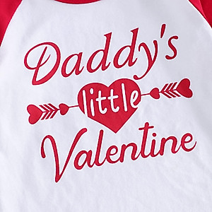 Valentines Tees Baby Boys T-Shirt Mommy's Little Valentine Print 3/4 Long Sleeve Valentines Toddler Tops Grey