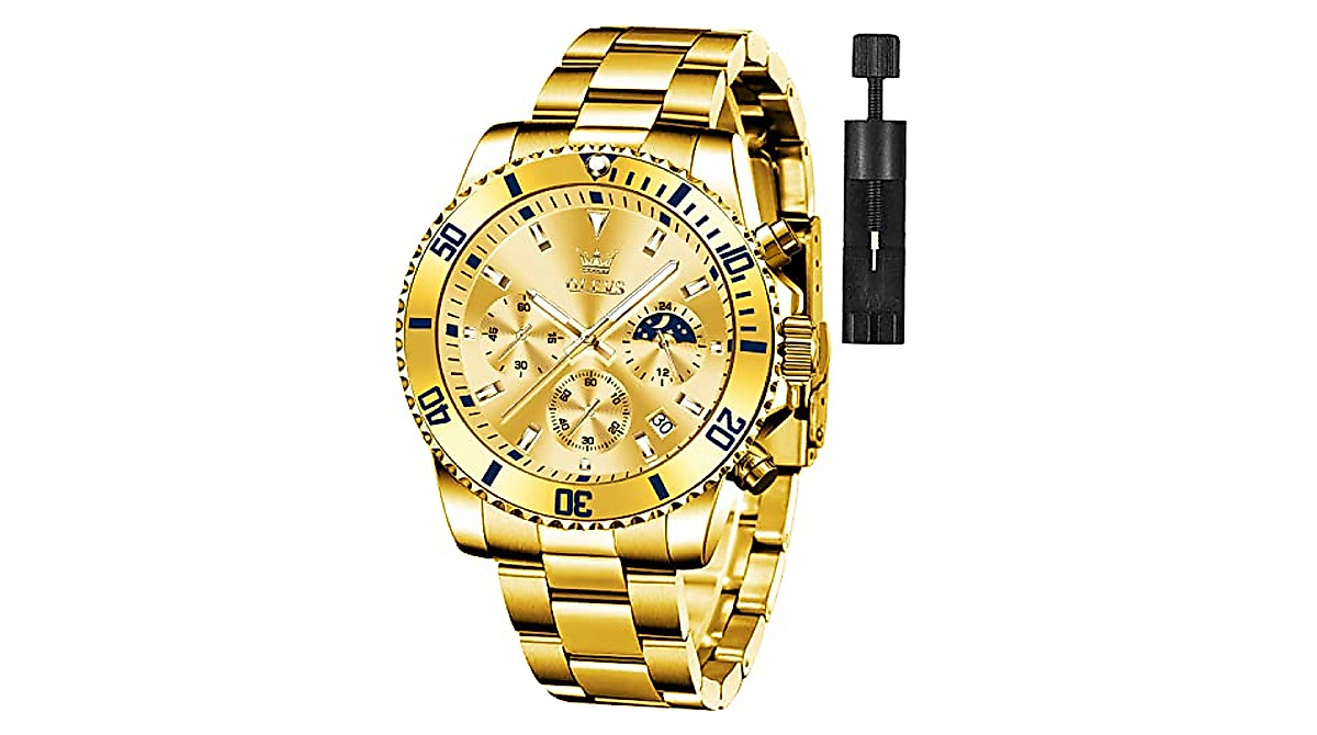 OLEVS Classic Gold Watch for Men - Luxury & Waterproof
