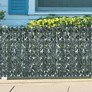 Boshen 1Pcs 118 x 39 Inch Artificial Faux Ivy Privacy Fence Outdoor Ivy Leaf Fence Privacy Screen Faux Greenery Decorative Privacy Panels Vine Leaf Decoration for Garden Porch Patio Balcony