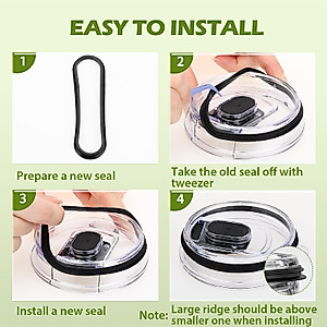 Gasket Replacement for Yeti, 6 Pack 20 oz Lid Seal for Yeti Stainless Steel Insulated Tumbler Mugs, Silicone O-Ring Parts with A Tweezer