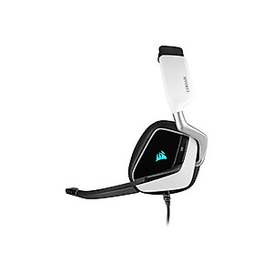 Corsair Void Elite RGB USB Gaming Headset (7.1 Surround Sound, Optimised Omnidirection Microphone, Customisable RGB Lighting, Microfibre Mesh Fabric Earpads, Aluminium Construction) - White