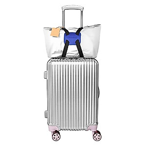 Luggage Straps Bag Bungee for Luggage， High Elastic Suitcase Adjustable Belt Bag Bungees with Buckles (Black/Blue)