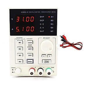DC Power Supply, High Precision Adjustable Digital DC Power Supply 30V/5A for Scientific Research Service Laboratory 0.01V 0.001A,Electroplating DIY