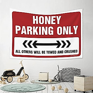 Bedroom Door Decorations Honey Parking Only Tapestry Space Decorations Beer Decorations for Man Cave (Size : 75X100CM)
