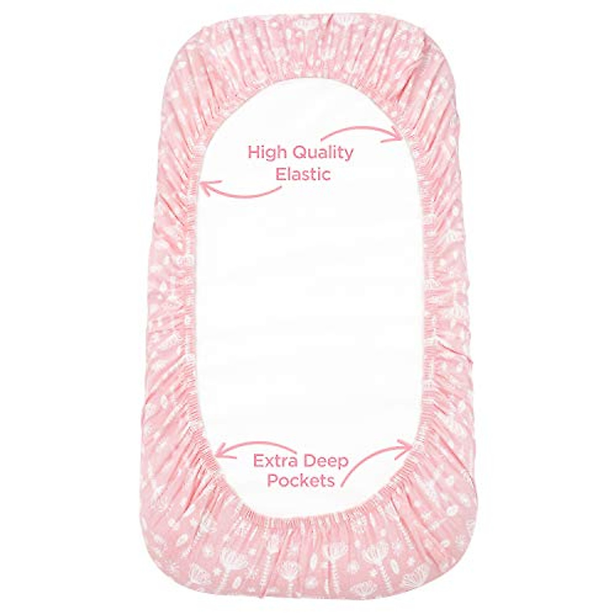 Baby Bassinet Sheet Set for Boy and Girl, 3 Pack, Universal Fitted for Oval, Hourglass & Rectangle Bassinet Mattress, Fitted Sheets Size 32 x 16 x 4 Inches, Pink Stars