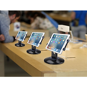 AboveTEK Retail Kiosk iPad Stand, 360° Rotating Commercial POS Tablet Stand, Fits 6"-13" (Screens) iPad Mini Pro-Business Swivel Tablet Holder, for Store Office Reception Kitchen Desktop (Black)