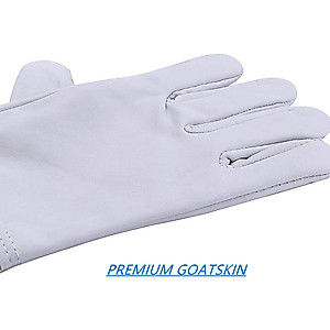 Beekeeping Gloves Bee Keeper Gloves - Premium Goatskin Leather Beekeeper Gloves with Protective Ventilated Long Canvas Sleeves & Elastic Cuffs for Beginner, Professional Beekeeping Supplies,Large