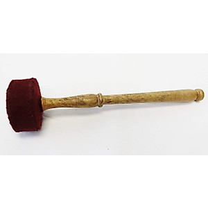 bowlsofnepal F780 11" Long Red Felted Mallet-Goner-Striker for Tibetan Singing Bowl/Gong Hand Made in Nepal