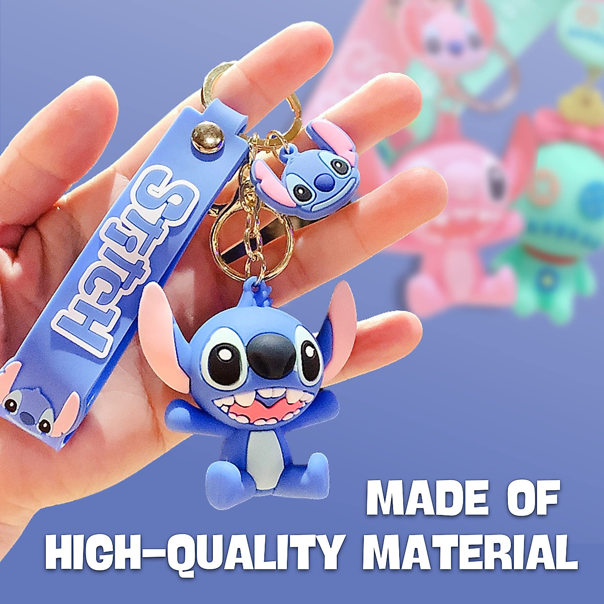 3PCS Murine And Angel Keychain Cartoon Key Chains for Kids Girls Boys Couple Keychain for Keys Backpack Bag Phone Keychain Gift for Birthday Christmas New Year