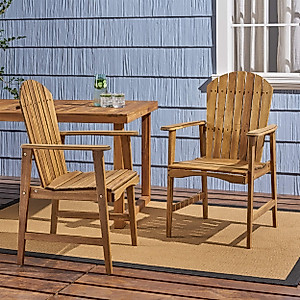 GDFStudio Outdoor Weather Resistant Acacia Wood Adirondack Dining Chairs (Set of 2), Natural Finish