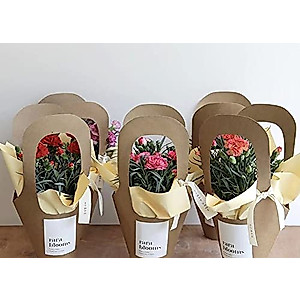 Exasinine 20 Pcs Hanging Kraft Paper Bouquet Flower Paper Bags Gift Bags for Home Decoration