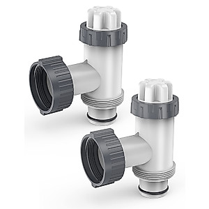 SUMMERBUDDY Above Ground Swimming Pool Plunger Valves Replacement Part with Gaskets, On Off Plunger Valves Swimming Accessories for Above Ground Swimming Pool Filter Pump (2 Pack)