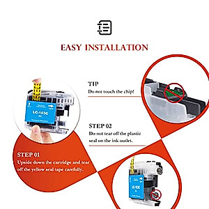 ejet 20 PCS LC103 LC101 Ink Cartridges Replacement for Brother LC-103XL LC103XL LC103 XL for MFC-J870DW MFC-J6920DW MFC-J6520DW MFC-J450DW MFC-J470DW MFC-J470DW(8 Black, 4 Cyan, 4 Magenta, 4 Yellow)