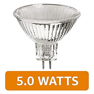 MR11 Halogen Spot Light Bulb Down Reflector Lamp 5W 12V 2 Prong Stove Hood Range Lighting High CRI Warm White 5 Watt GU4 Dimmable Replacement Fiber Optic BAB C Bright Kitchen 45° Beam I 11⁄8 inches