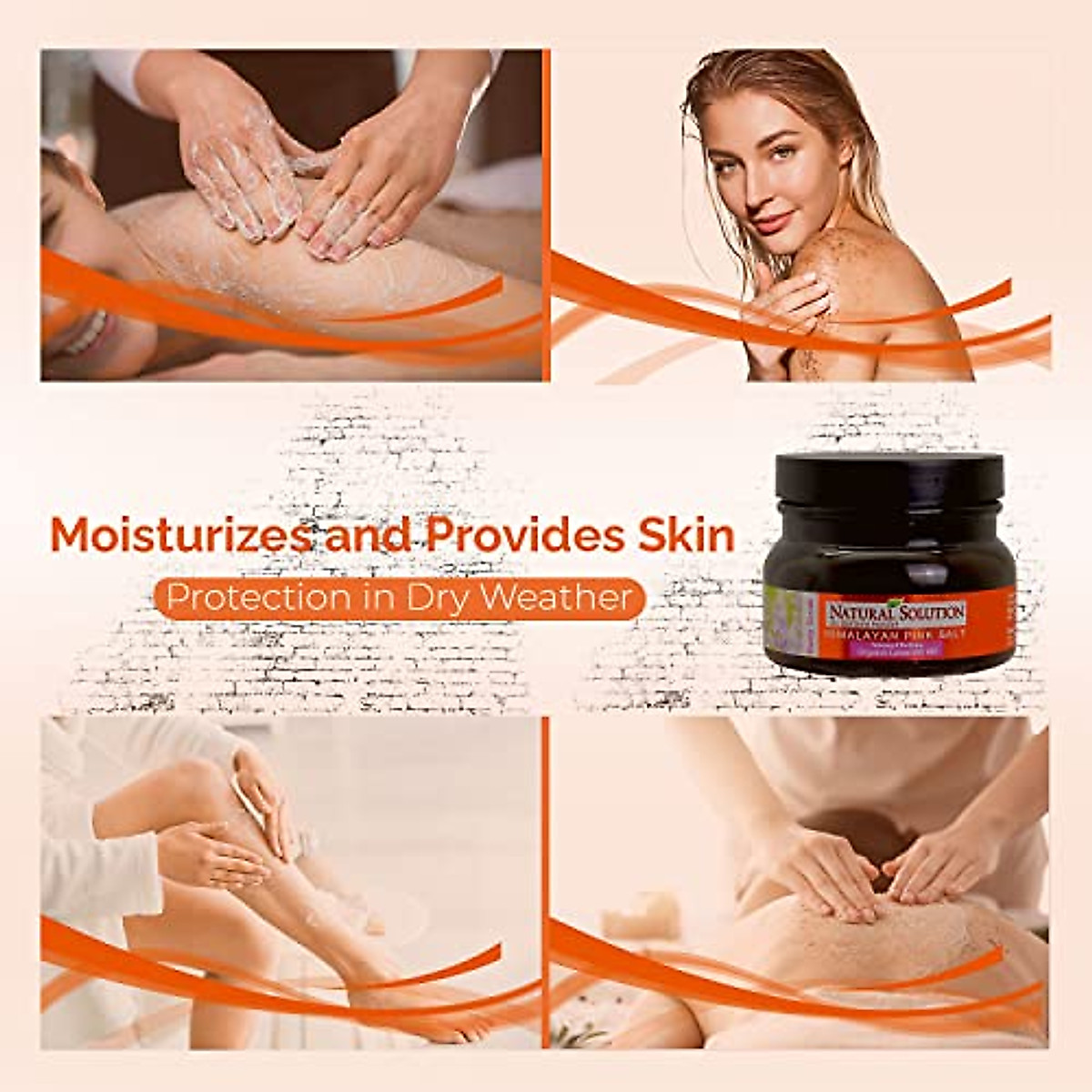 Natural Solution WBM Himalayan Salt Body Scrub with Organic Lavender Oil, Relaxing and Purifying Deep Cleansing – 12.3 oz, 10.6 Oz