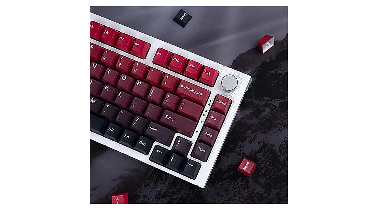 GEKUCAP Gradient Red & Black Keycaps for Mechanical Keyboards