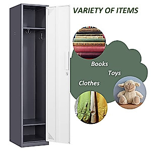 SISESOL Metal Lockers for Employees Steel Locker Large School Locker Metal Wall Locker Office Employee Lock Box 71" Steel Storage Cabinet Storage Locker Cabinet for Home Gym Office School Garage