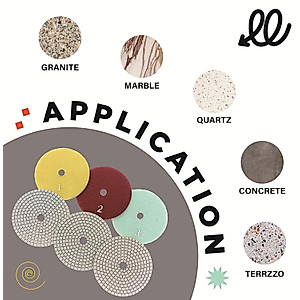 ComeFloor 4 Inch Wet/Dry 3 Step Diamond Polishing Pads for Granite Marble Concrete Stone, Step 1-3 Hook and Loop Backing