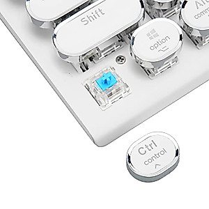 Naroote Gaming Keyboard Mechanical Keyboard Knob Control 83 Keys Ergonomic for Phone (White)