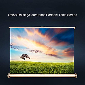 20" Inch Portable Projector Screen, 16:9 Manual Floor Pull Up, with Scissor Backed Projector Screen, Portable Home Theater Office Classroom Projection Screen