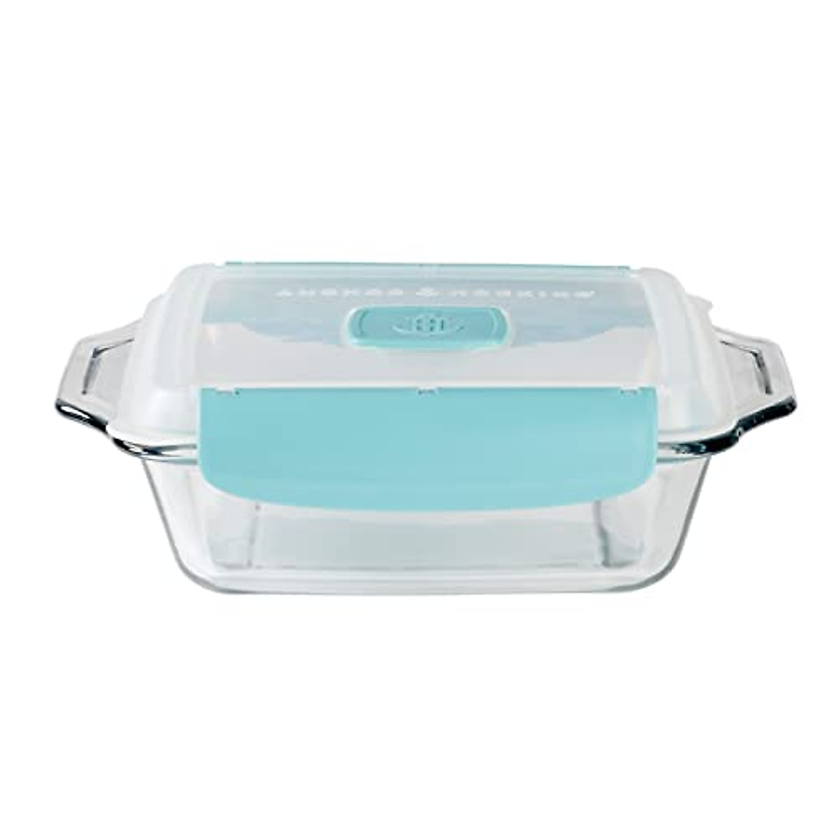 Anchor Hocking 8 Inch Square Cake Dish with TrueLock Locking Lid Bakeware, Clear