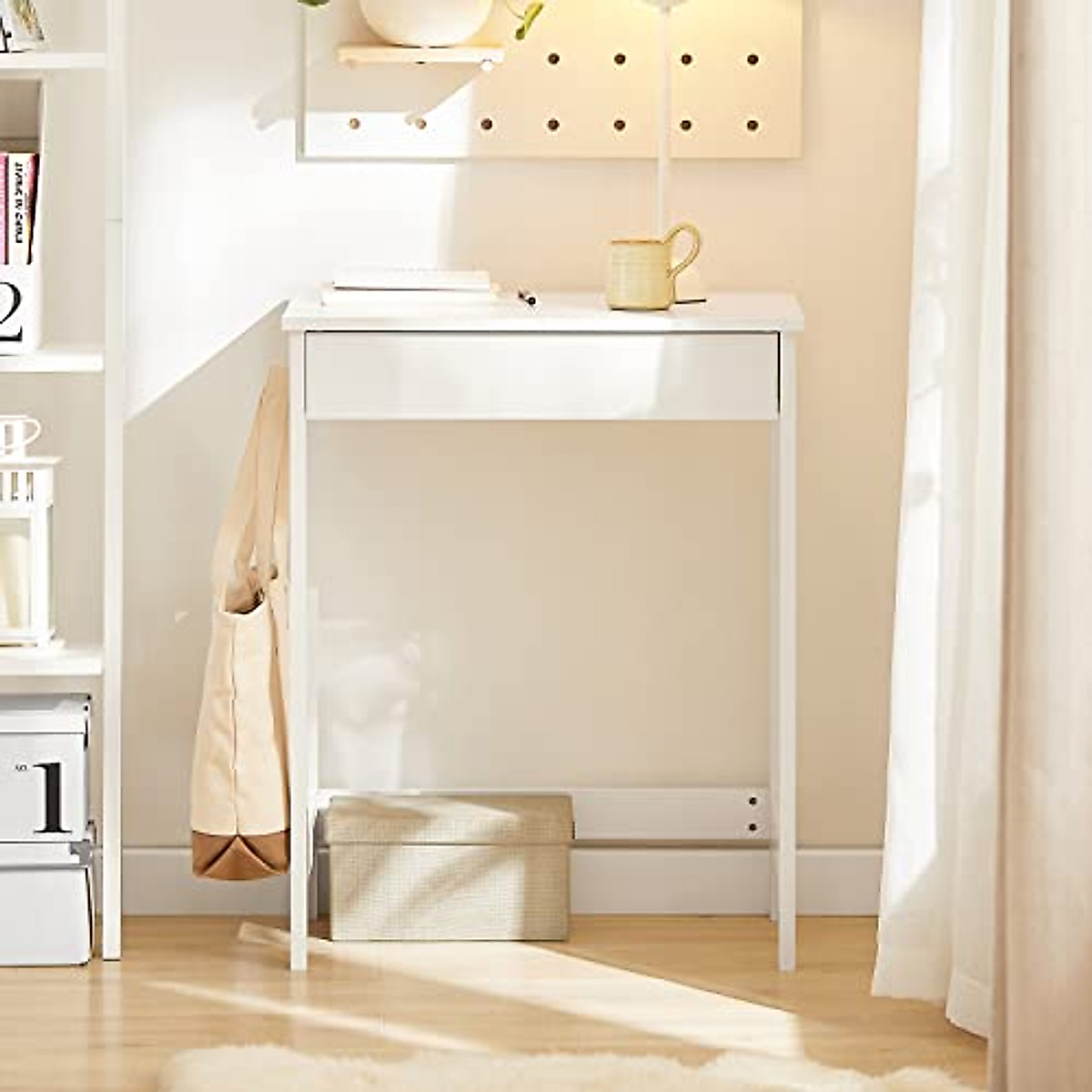 Haotian FWT43-W,White Computer Desk Workstation Writing Desk Children Teenagers Desk