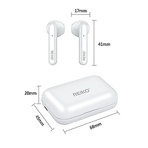 TWS Wireless Bluetooth 5.0 Earbuds with Charging Case for Motorola Moto z4 in-Ear Earphones Headset with Mic and Touch Control - White