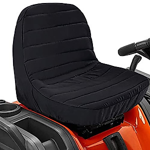 MWire Riding Lawn Mower Tractor seat Cover for kubota Craftsman Husqvarna John Deere cub Cadet wheatherproof Padded Comfort fits 12.5''-14'' backrest 3storage Pockets