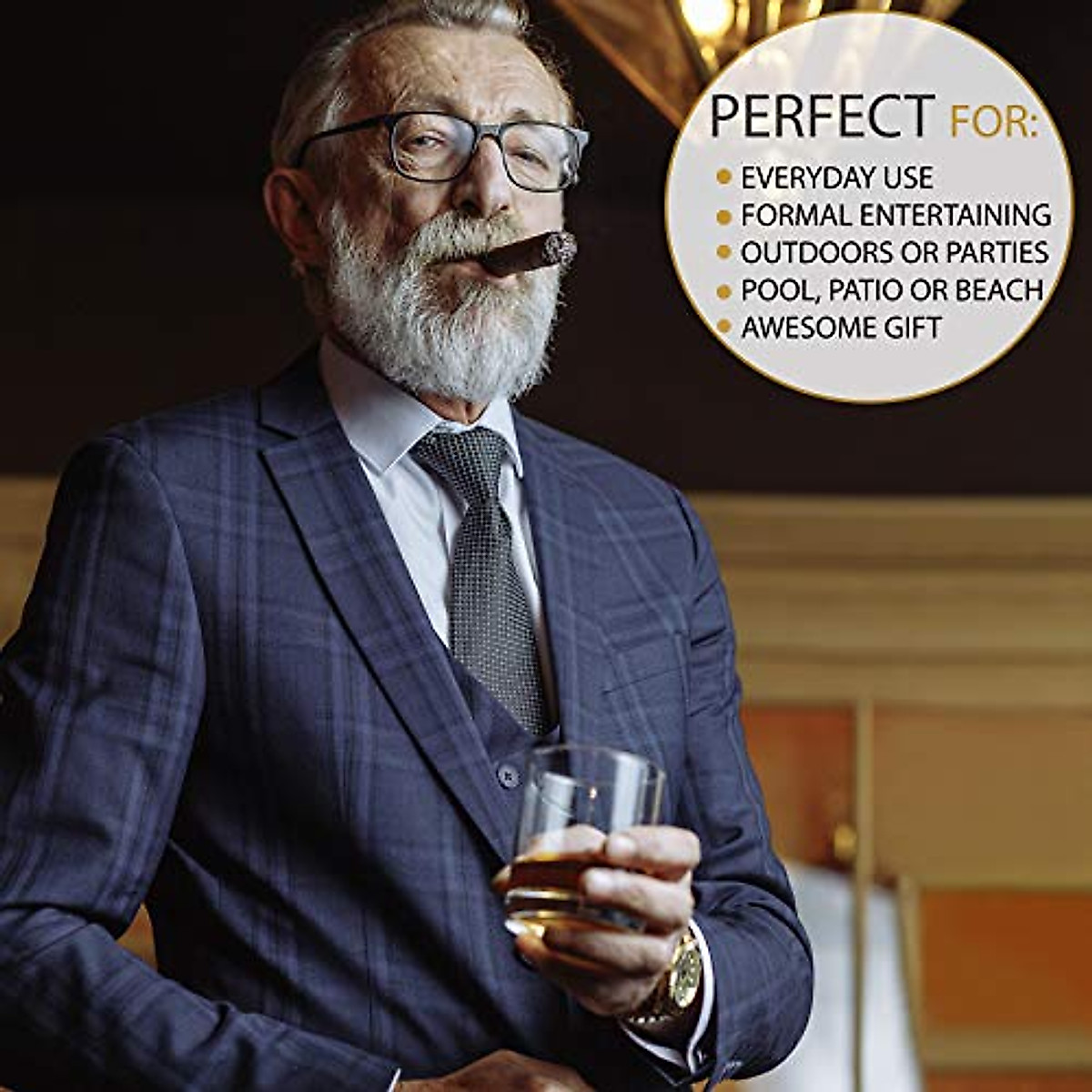 Bravario Unbreakable Tritan Plastic Whiskey Glasses | Shatterproof Double Rocks | Dishwasher-Safe | BPA-free | Perfect for Cocktail Bourbon | 12.5 oz, Set of 4