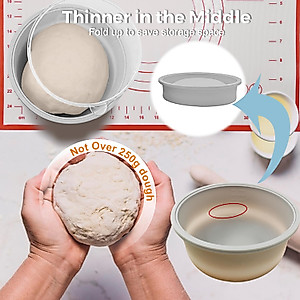 Pizza Making Accessories,4Pcs Stackable Silicone Pizza Dough Proofing Containers with Lids 700ml | Make 12" Pizzas,Pizza Dough Proofing Box and Pizza Bread Kit Tools(6pc)