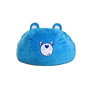 Fun Costumes Care Bears Grumpy Bear Plush Pouf Decoration, Super Soft Cushioned Blue Bean Bag Chair, Home & Bedroom Ottoman Decor ST