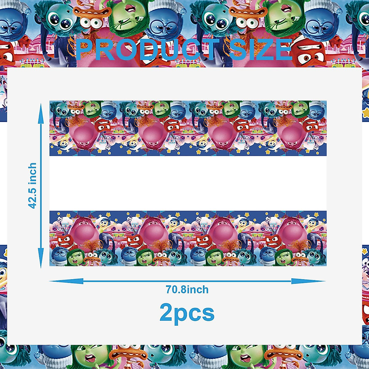 Omto 2Pcs Inside Out Tablecloth Disposable Tablecover Birthday Party Supplies and Decorations for Kid Boy Baby Shower Rectangle Tables 70"X42",2 Pack