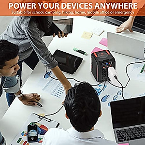 Portable Power Station, 88.8Wh Small Generator Super Quiet Backup Lithium Battery with 110V/80W AC Outlet DC USB QC3.0, Camping Light for Airplane Home CPAP Emergency Power Outage Laptop Phone Solar