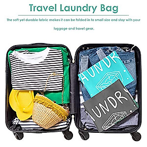 2 Pack Extra Large Travel Laundry Bags, Heavy Duty Camp Laundry Bag, Rip-Stop Machine Washable Dirty Clothes Organizer Bag with Drawstring Closure (Green+Grey, 24"*36")