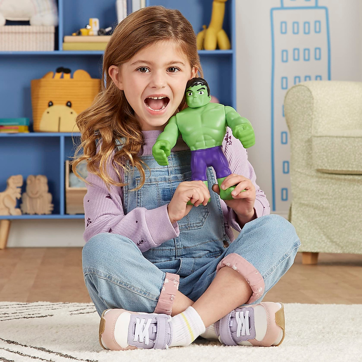 Spidey and His Amazing Friends Marvel Supersized Hulk 9-inch Action Figure,Preschool Super Hero Toy,Kids Ages 3 and Up,Avengers Action Figures