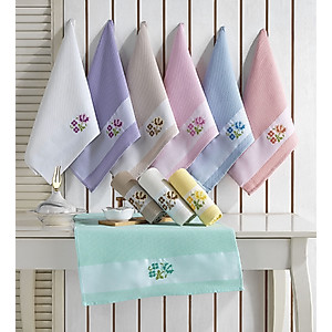 Kafthan - Dish Towels Set - Turkish Cotton Fast Dry Absorbent Kitchen Towels - Waffle Weave - Multicolor Soft Cleaning Towels - Reusable - Home and Kitchen - 18”x28” (Thrive(Floral), 10)