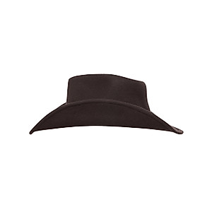 Men's Outback Wool Cowboy Hat Dakota Brown Shapeable Western Felt by Silver Canyon, Brown, Medium