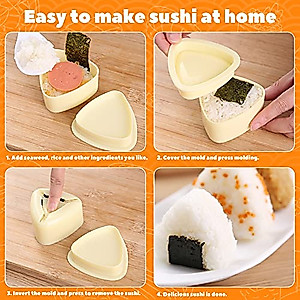 Ajerg 5 Pcs Rice Sushi Ball Maker Mold Press (non Stick) with Luncheon Meat Slicer Kit, for Kitchen Mold Sushi Maker and Butter Cheese Slicer Wire