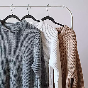 Velvet Hangers 50 Pack, Non Slip Hangers Space Saving with 360 Degree Chrome Swivel Hook, Smooth Heavy Duty Clothes Hangers for Skirts Coats Pants Scarves Shirts Laundry, Hold up to 10 Lbs, Black