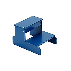 BirdRock Home Wooden Step Stool for Kids - Navy Blue – Decorative - Strong Sturdy Wood 2 Steps - Toddler Kids Step Helper for Kitchen Sink – Bathroom Toilet Stepping – Lightweight Construction