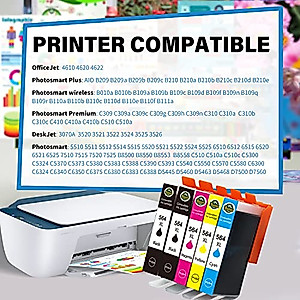 YUUSHA Compatible Ink Cartridge Replacement for HP 564 XL 564XL for DeskJet 3520 3522 Photosmart 7520 6520 5520 7525 5514 7510 (2Black/C/M/Y) 5 Pack