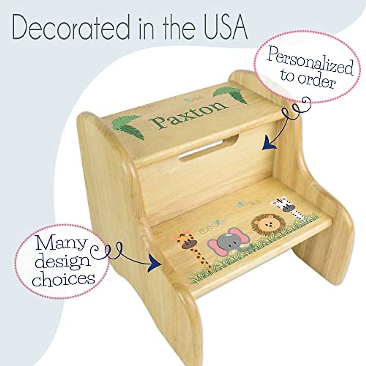 Personalized Sea and Marine Natural Two Step Stool