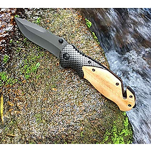 Krezy Case Customized Knife For Father, Pocket Knife Gift, Personalized Stainless Steel Carbon Fiber With Engraved Wooden Box, Engraved Pocket Knife