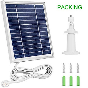 Uogw Solar Panel Charge for Arlo Pro 3/Arlo Pro 4/Arlo Ultra/Ultra 2, with 11.5ft Waterproof Magnetic Power Cable, Adjustable Mount(Silver)(NOT for Arlo Essential Spotlight)