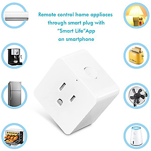 Seamless Home Automation Smart Plug – 3-Prong Grounded Outlet, Remote Control for Electrical Devices, Compatible with Alexa and Google Home, Effortless Convenience, Pack of 4