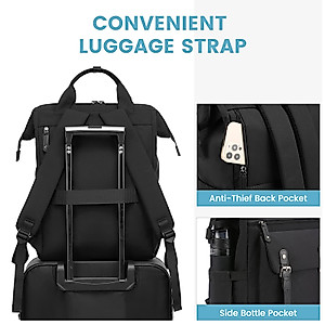 LOVEVOOK Laptop Backpack for Women, Teacher Nurse Bag Work Travel Computer Backpacks Purse,Water Resistant Daypack with USB Charging Port, 17.3 inch