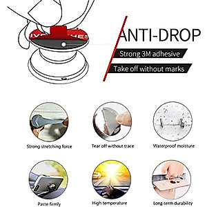 AZXYI Very High Bond Sticky Adhesive, 9 Pack Socket Sticky Adhesive Replacement Kit, 6 PCs Double-Sided Stickers for Socket Base and 3 PCs Adhesive Pads for Car Magnetic Phone Holder